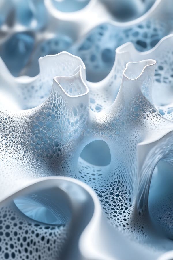 Bone Delicate Transparent Structures in Soft Blue Stock Illustration ...