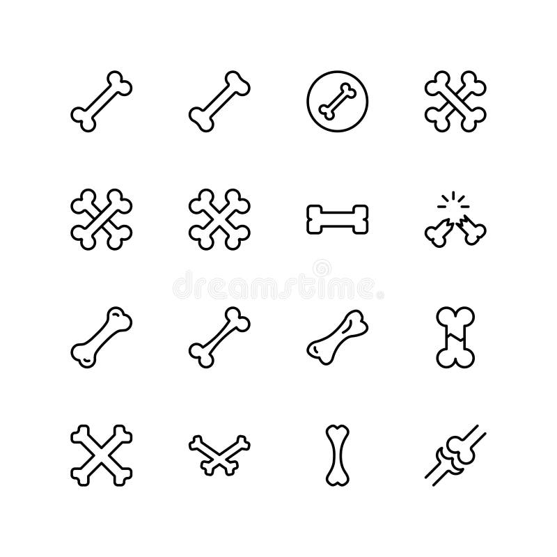 Bone flat icon stock vector. Illustration of anatomy - 103987721