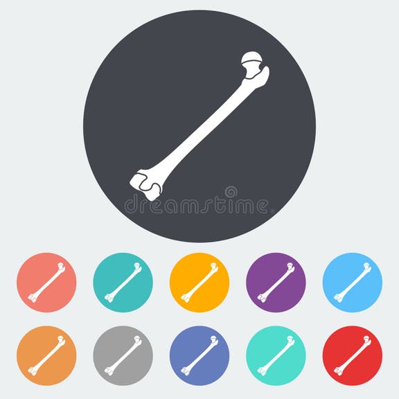 Bone flat icon. stock vector. Illustration of vector - 92000763