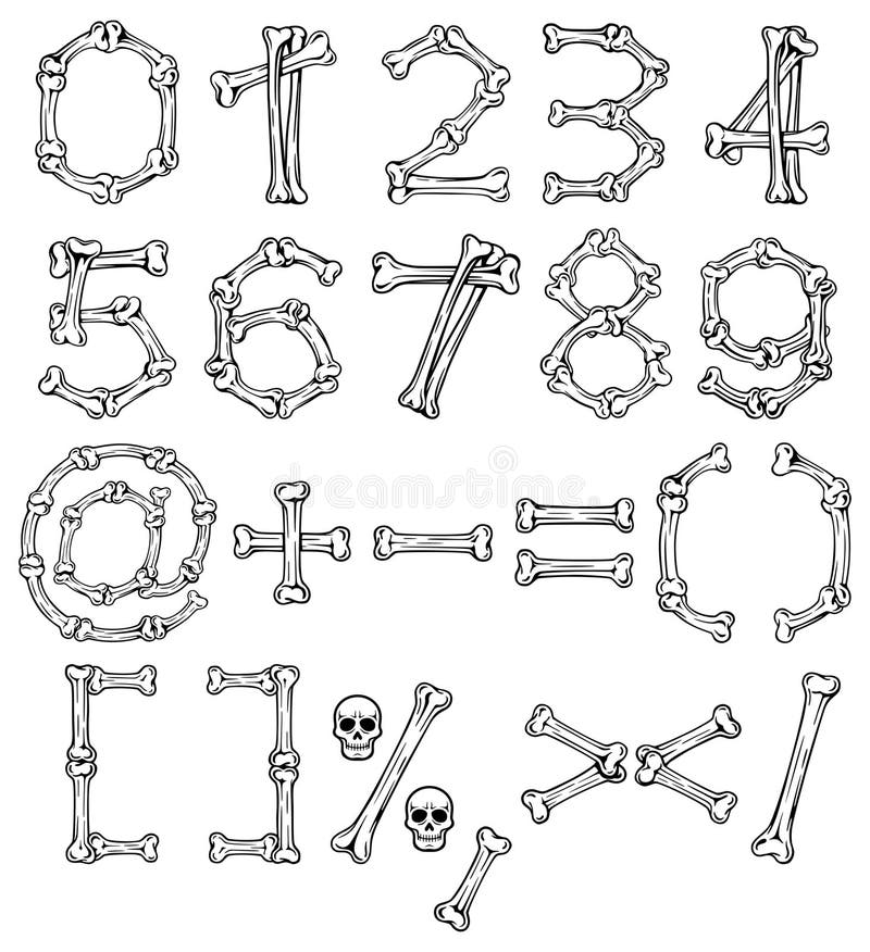 Bone font alphabet letters stock vector. Illustration of calligraphy ...