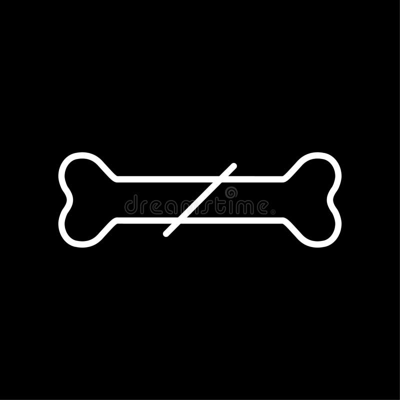 Bone Fracture Icon on White Background. Outline Bone Icon Stock Vector ...