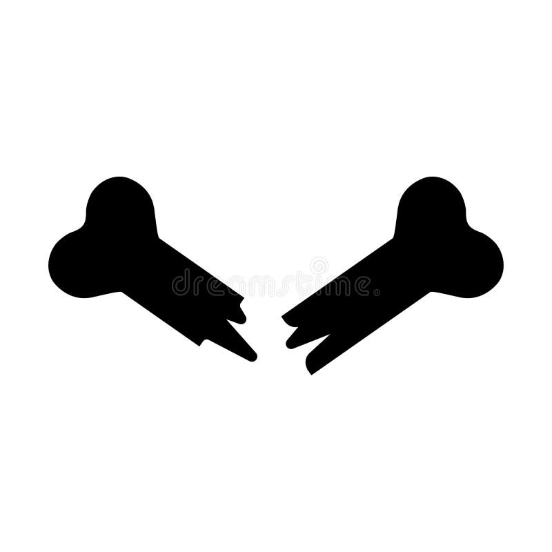 Bone Fracture Icon on White Background. Outline Bone Icon Stock Vector ...