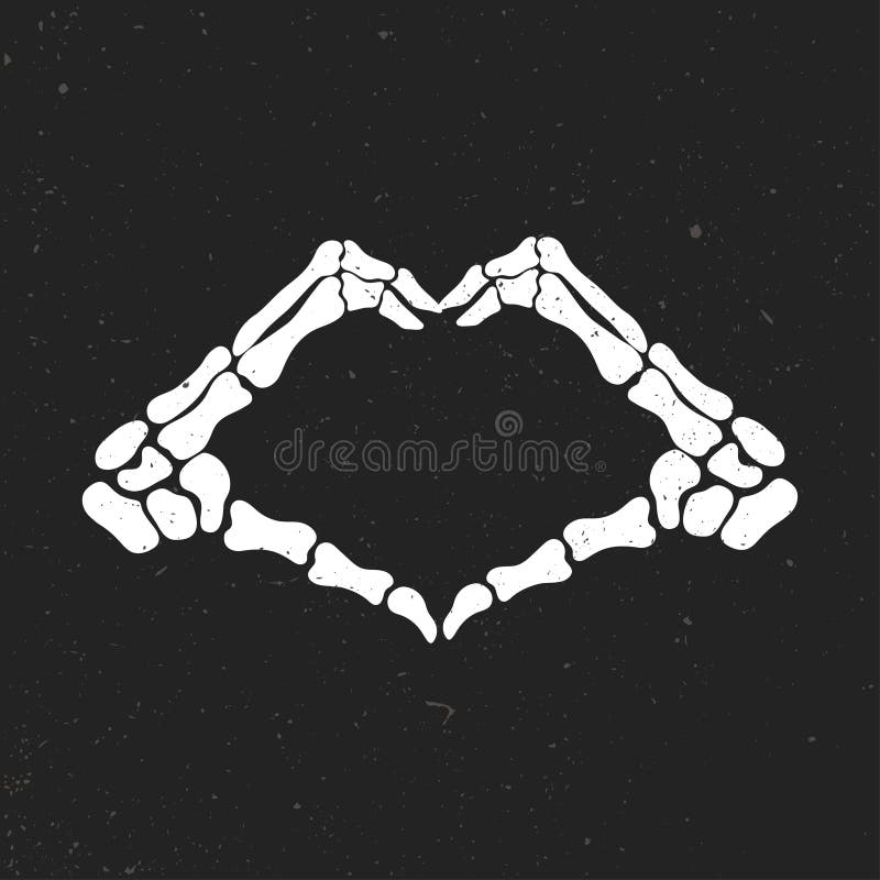 Bone Hands in the Shape of Heart Stock Vector - Illustration of palm ...