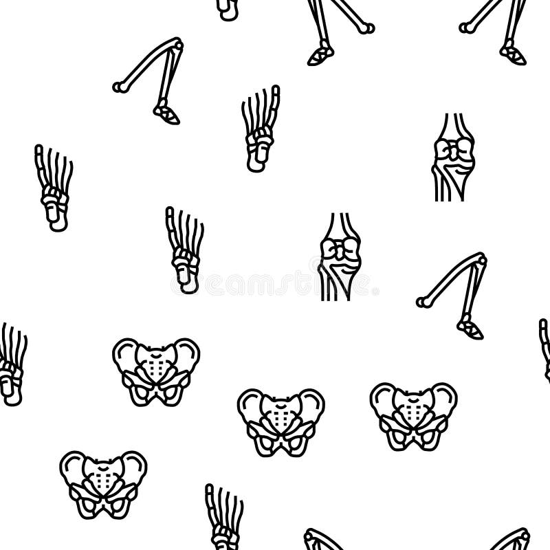 Bone Human Skeleton Structure Vector Seamless Pattern Stock ...