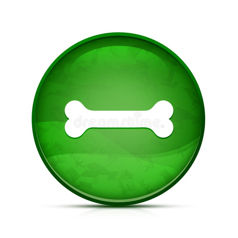 Bone Icon on Classy Splash Green Round Button Illustration Stock ...