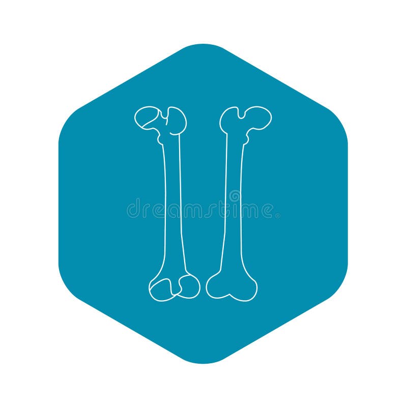 Bone icon, outline style stock vector. Illustration of fracture - 141741008