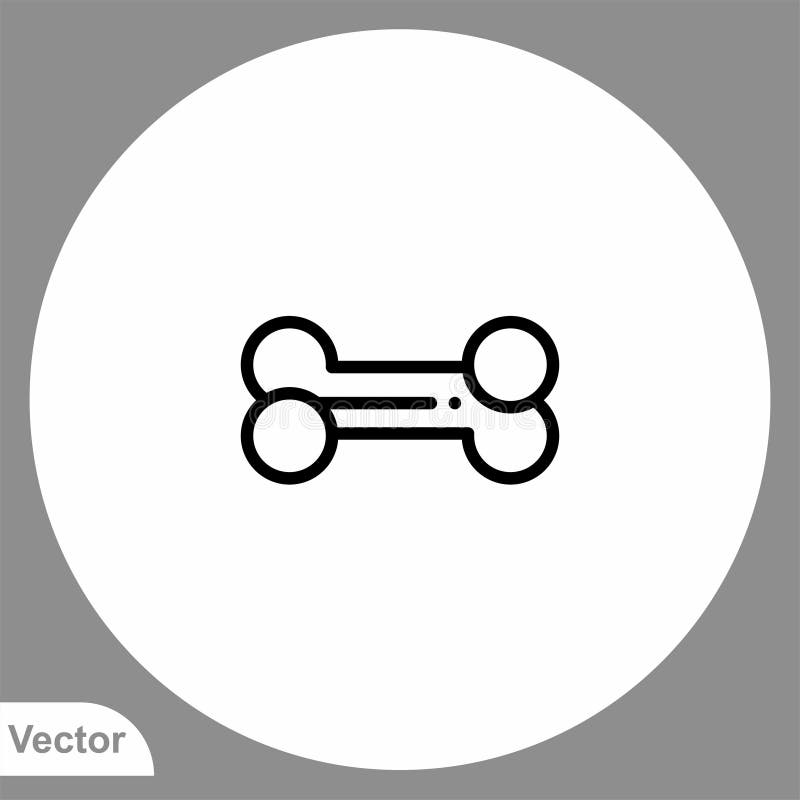 Bone Vector Icon Sign Symbol Stock Illustration - Illustration of ...