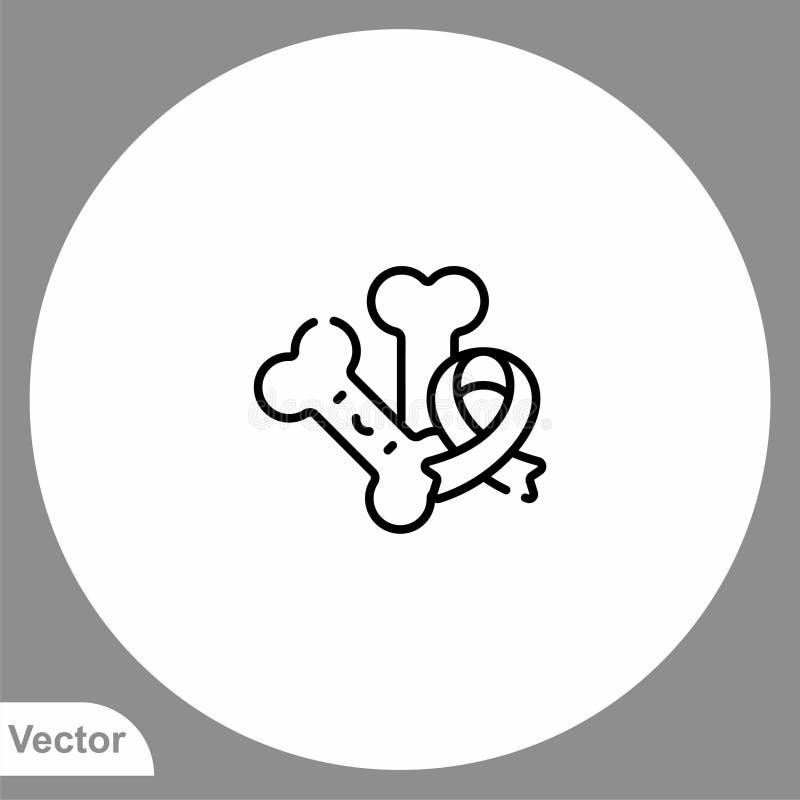 Bone Vector Icon Sign Symbol Stock Illustration - Illustration of ...