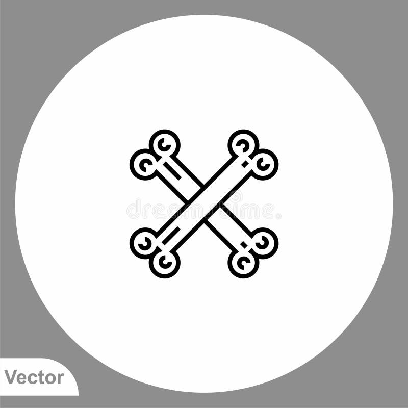 Bone Vector Icon Sign Symbol Stock Illustration - Illustration of ...