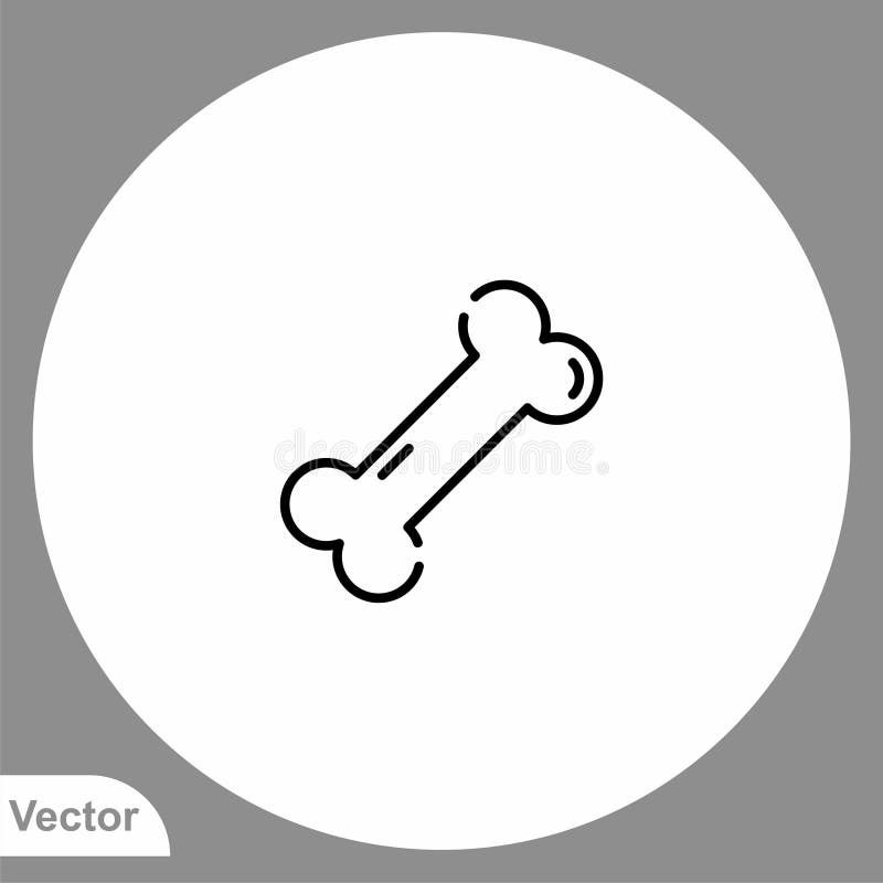 Bone Vector Icon Sign Symbol Stock Illustration - Illustration of ...