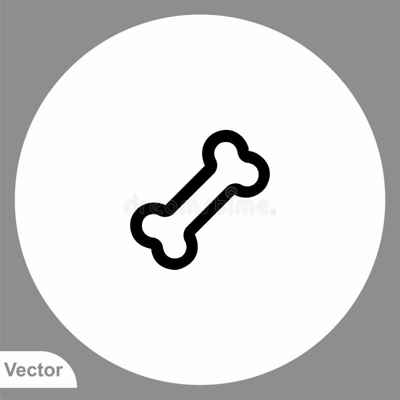Bone Vector Icon Sign Symbol Stock Illustration - Illustration of ...