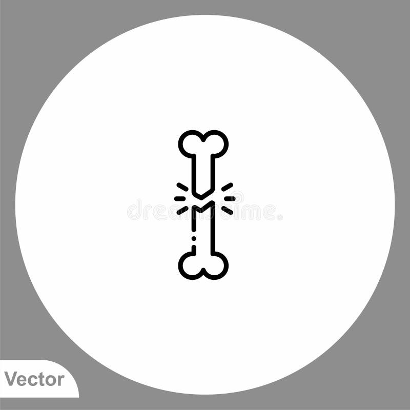 Bone Vector Icon Sign Symbol Stock Illustration - Illustration of flat ...