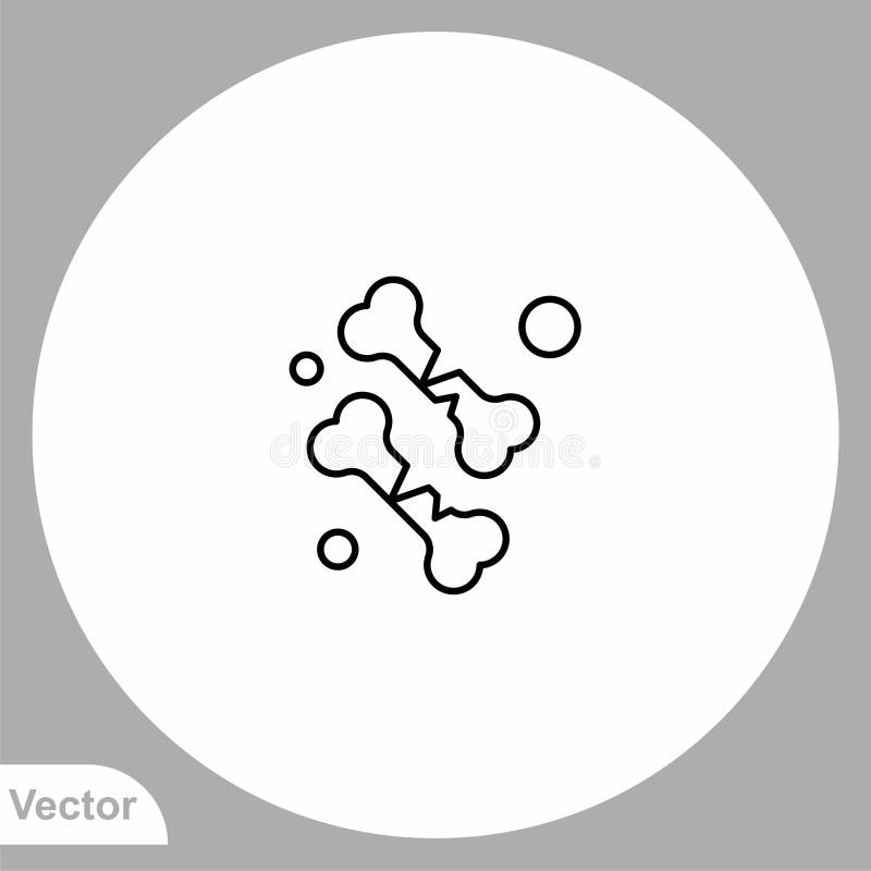 Bone Vector Icon Sign Symbol Stock Vector - Illustration of line ...