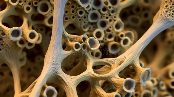 Bone Material Under a Microscope Stock Illustration - Illustration of ...