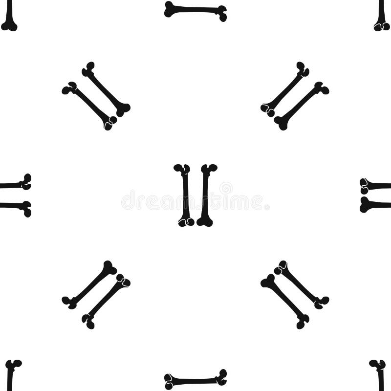 Bone Pattern Seamless Black Stock Vector - Illustration of repeat ...