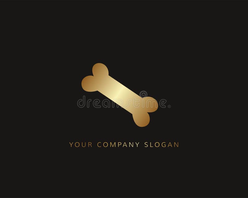 Bone Shape Golden Logo Vector Premium Stock Vector - Illustration of ...