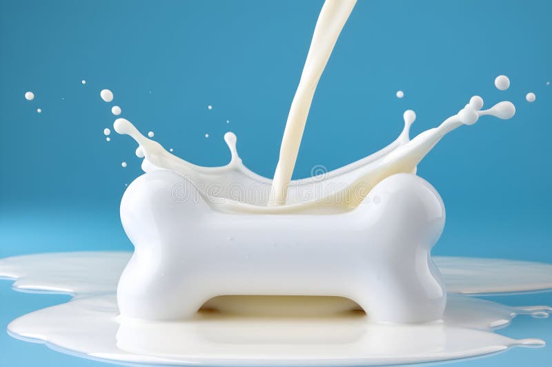Bone Shaped Object with a Milky Substance Pouring into it, Creating a ...
