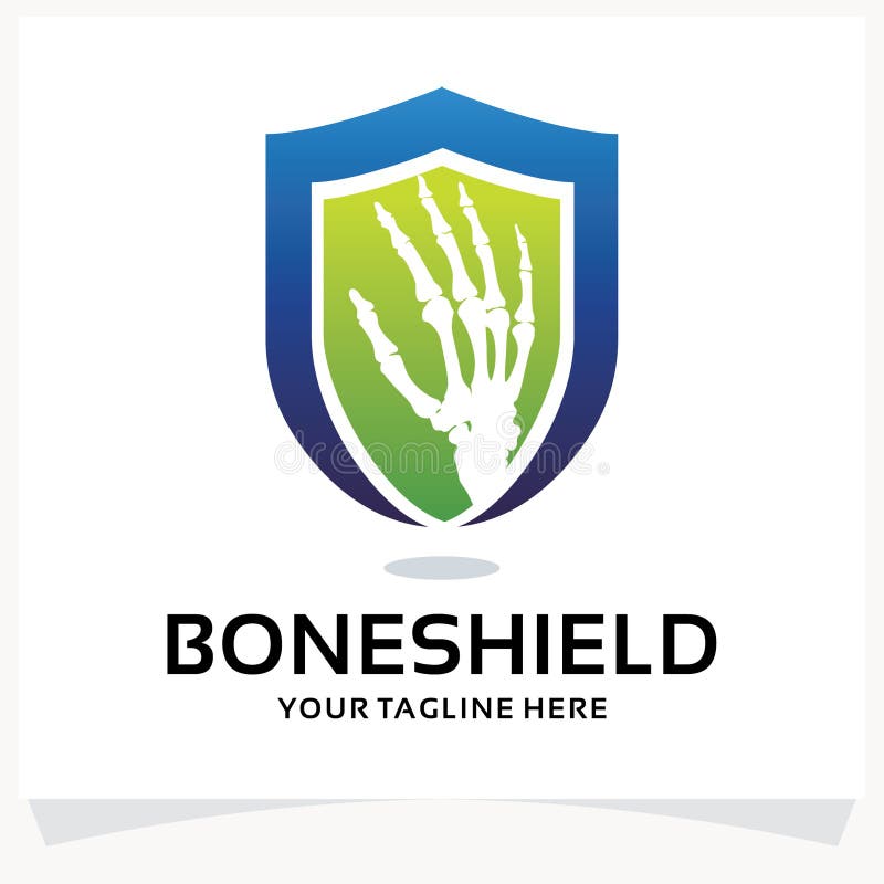 Bone Shield Logo Design Template Inspiration Stock Vector ...