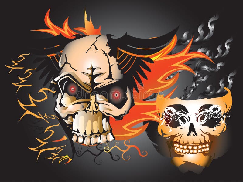 Bone skull fire stock illustration. Illustration of tattoo - 27852717