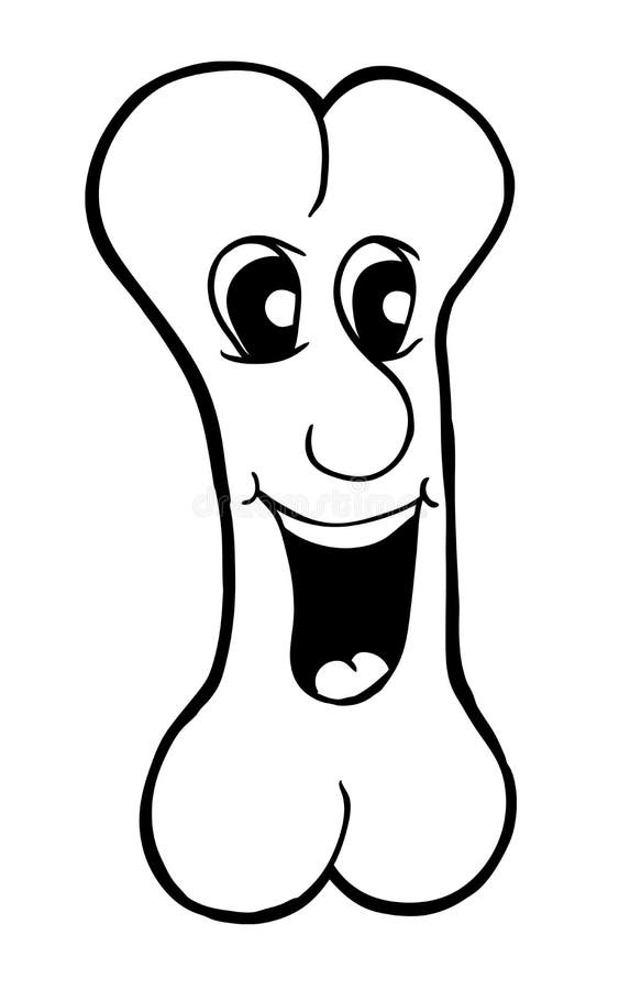 Bone with smile stock vector. Illustration of draw, colouring - 62790383