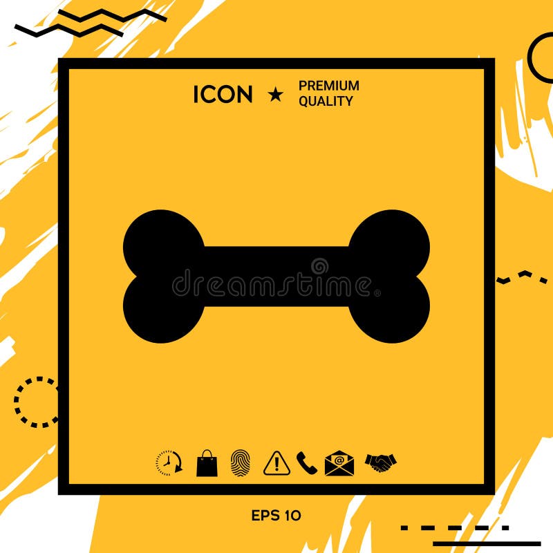 Bone symbol icon stock vector. Illustration of concept - 115187387