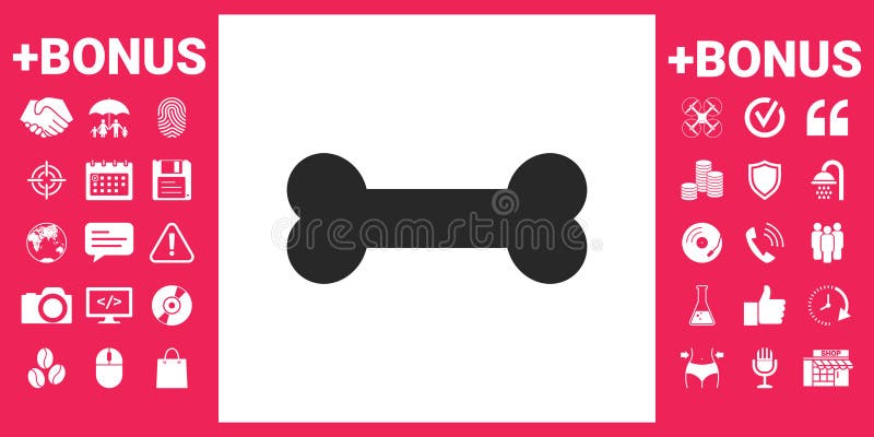 Bone symbol icon stock vector. Illustration of drawing - 114655781