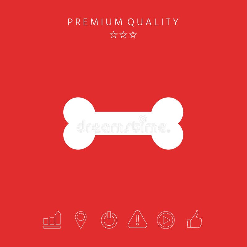 Bone symbol icon stock vector. Illustration of concept - 115187387