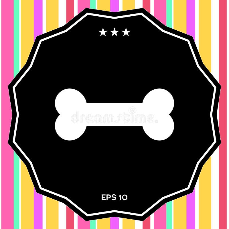 Bone symbol icon stock vector. Illustration of round - 116427263