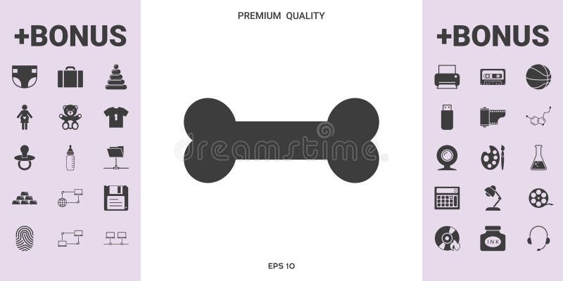 Bone symbol icon stock vector. Illustration of anatomy - 123815994