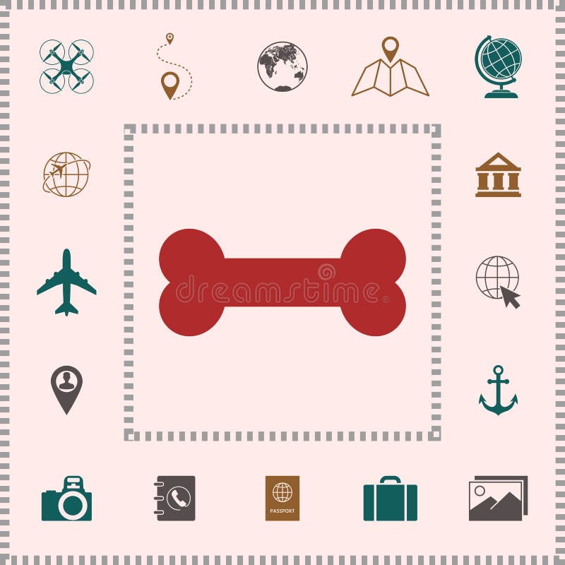 Bone symbol icon stock vector. Illustration of puppy - 128431853