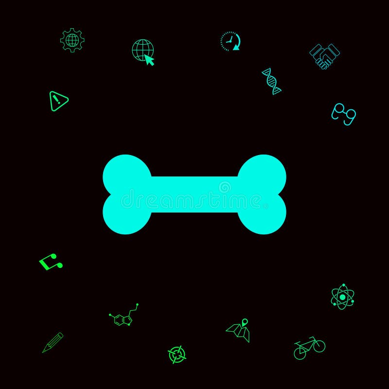 Bone symbol icon stock vector. Illustration of icon - 130052876