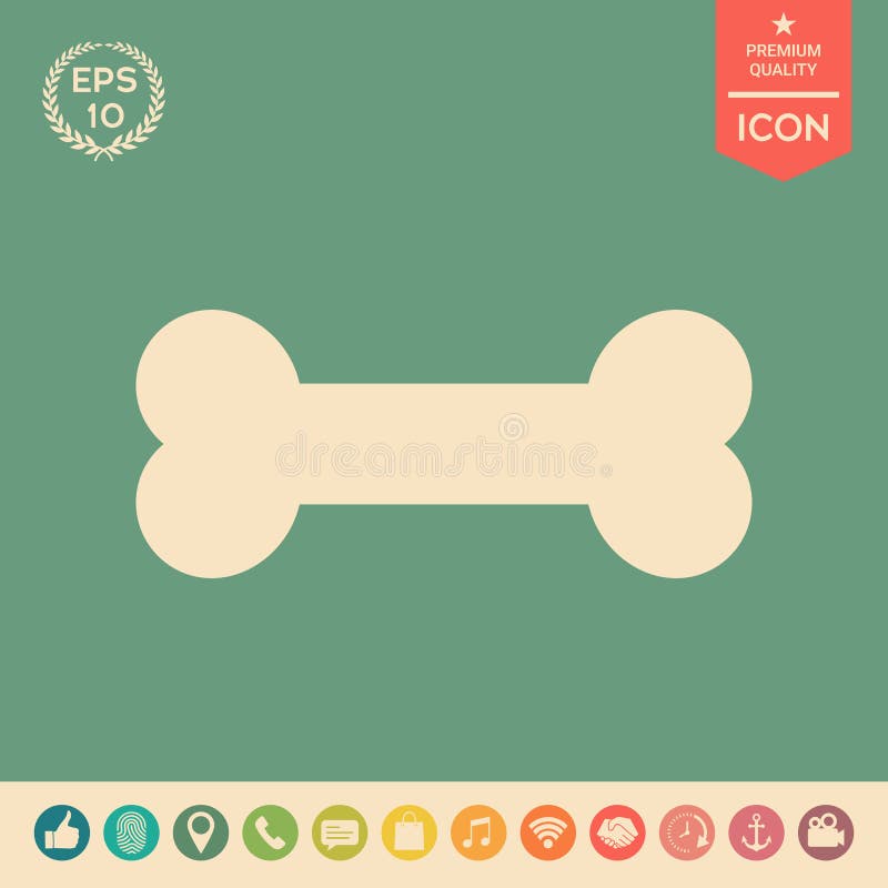 Bone symbol icon stock vector. Illustration of symbol - 119057247