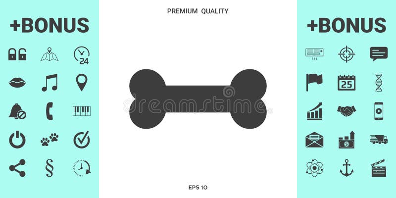 Bone symbol icon stock vector. Illustration of animal - 123476111