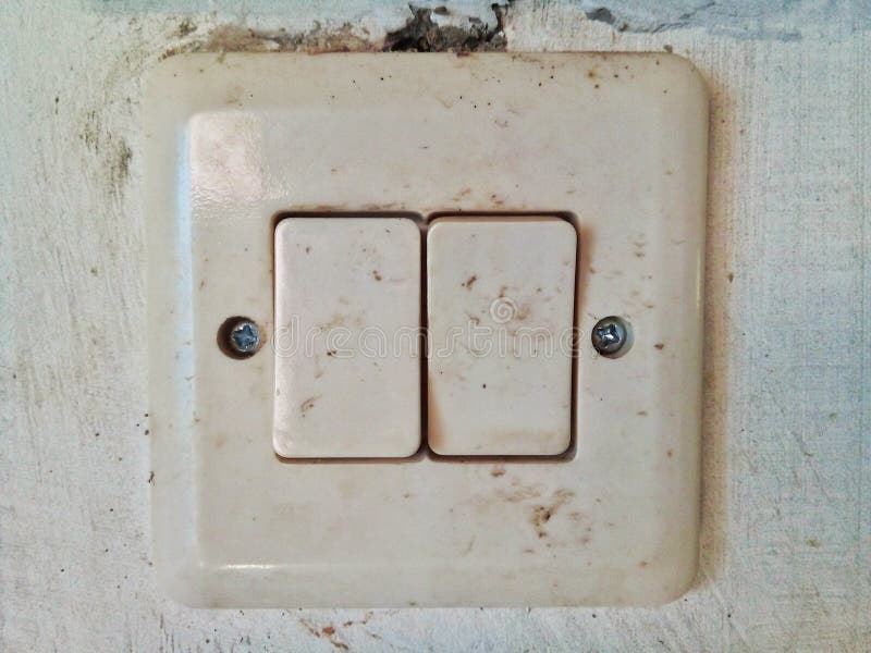 Bone White Double Light Switch Stock Photo - Image of door, double ...