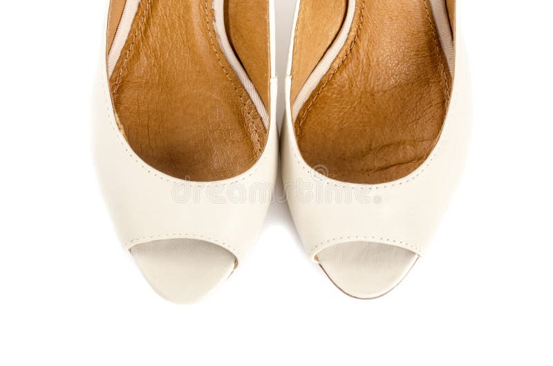 Bone White Open Toe Shoes #3 Stock Photo - Image of footwear, bone ...