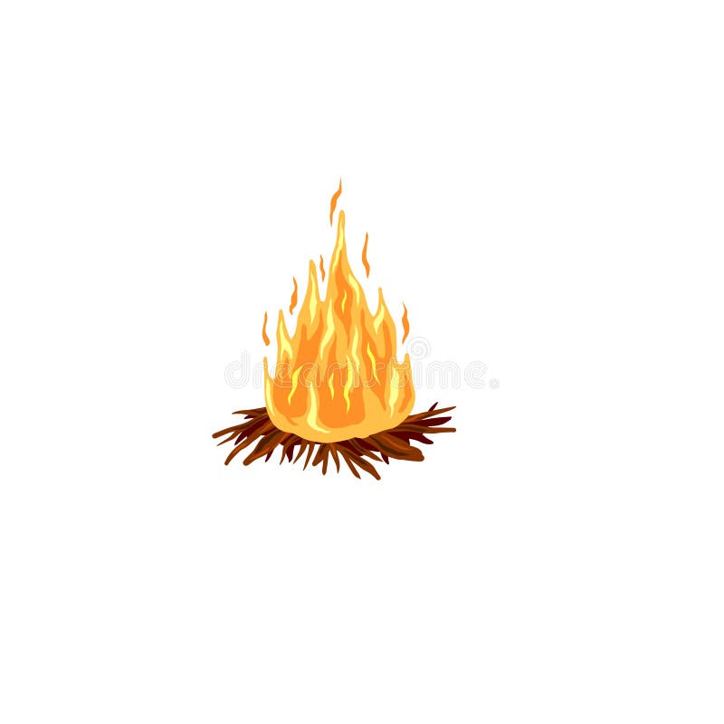 Bonefire or Campfire. Orange Fire and Flame Stock Vector - Illustration ...