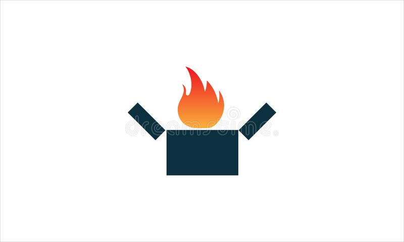 Bonefire Icon Logo in Flat Desogn Vector Template Illustration Symbol ...