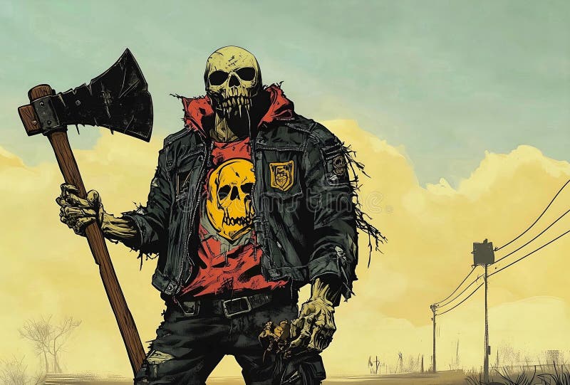 Axe Murderer Concept Character in Comic Book Style Stock Illustration ...