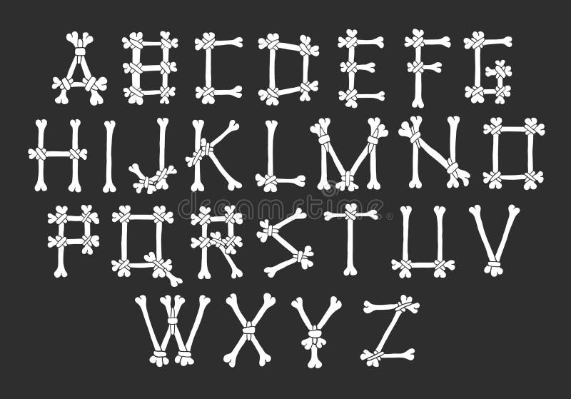 Letter G Skeleton Bones Font. Anatomy Of An Alphabet Symbol. Stock ...