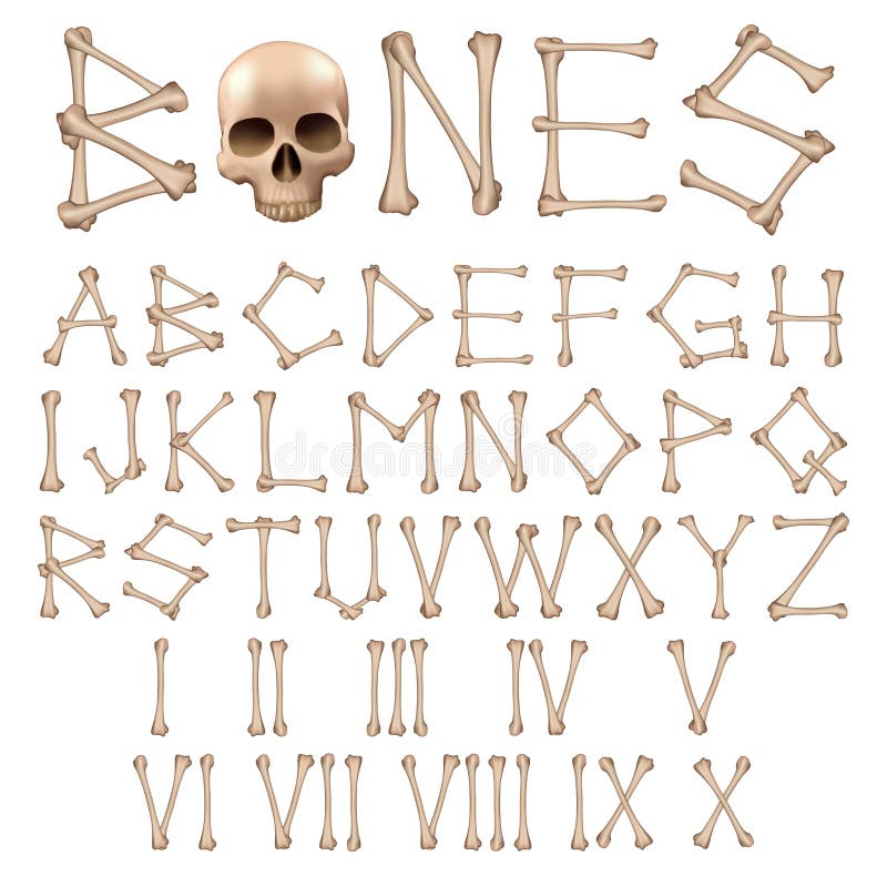 Bones Alphabet stock illustration. Illustration of isolated - 35386466