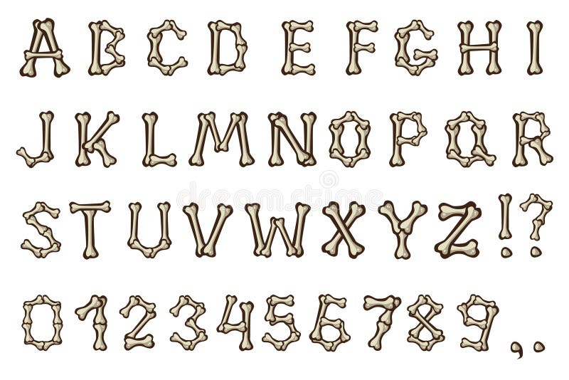 Bones and alphabet stock vector. Illustration of number - 45123847