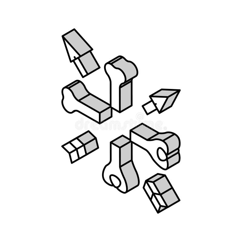 Bones and Arrows Boho Isometric Icon Vector Illustration Stock Vector ...