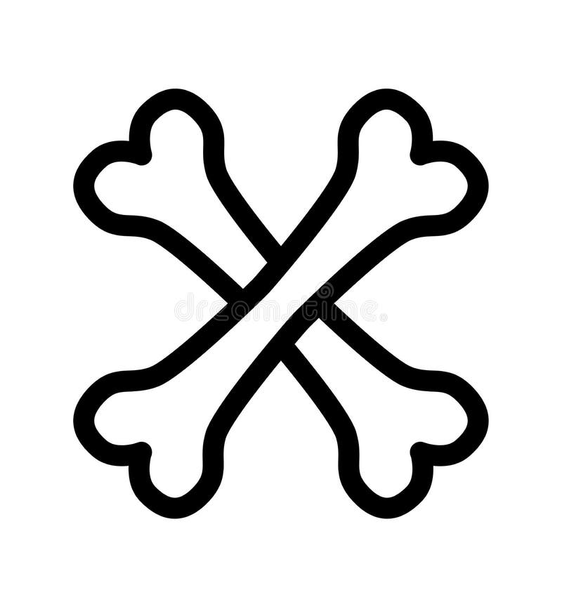 Bones Crossbone Vector Icon Isolated on White Stock Vector ...