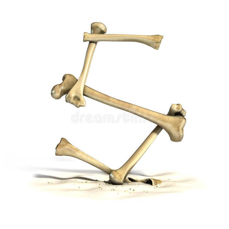 Bones 3d font number 5 stock illustration. Illustration of human ...