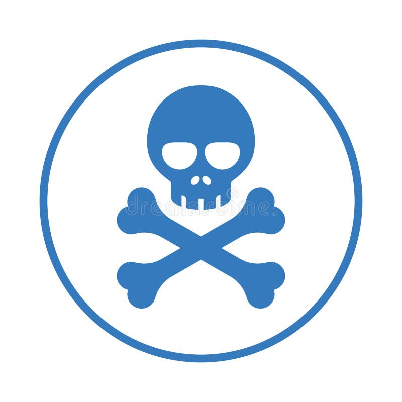 Bones, Dead, Death, Skeleton, Warning Icon. Blue Vector Design. Stock ...