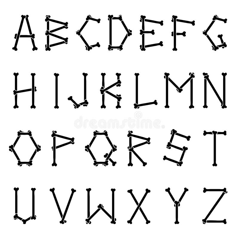 Bones Font stock vector. Illustration of design, vector - 60389039