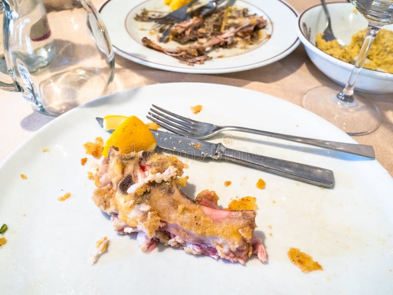 Bones and Leftovers after Finished Eating Stock Image - Image of ...