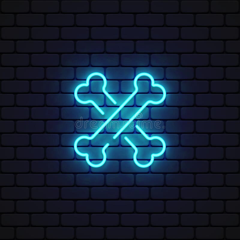 Bones Neon Icon on Black Background. Vector Illustration Stock Vector ...