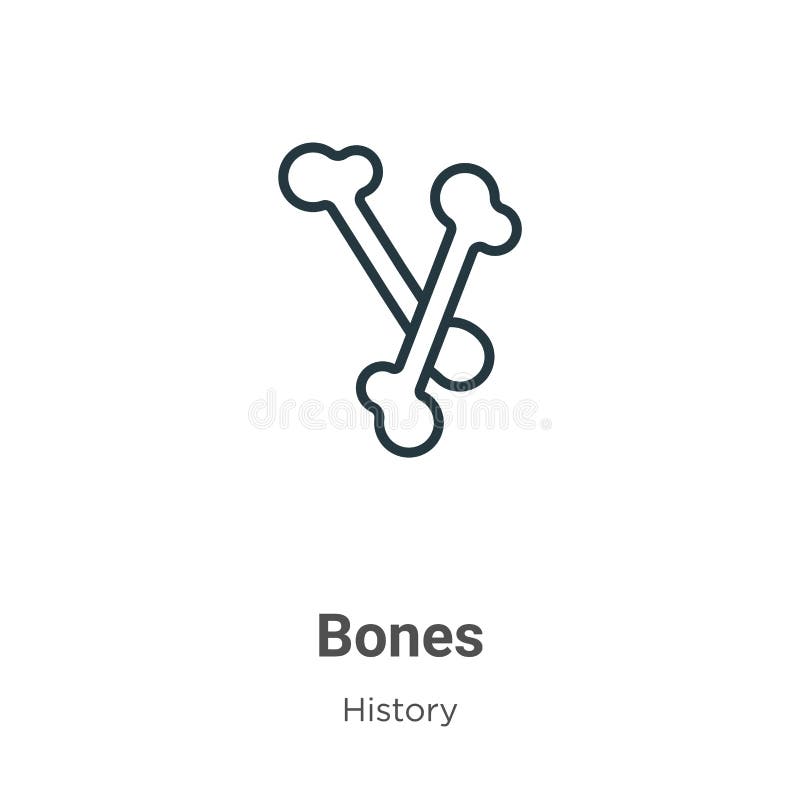 Femur Outline Vector Icon. Thin Line Black Femur Icon, Flat Vector Simple Element Illustration ...