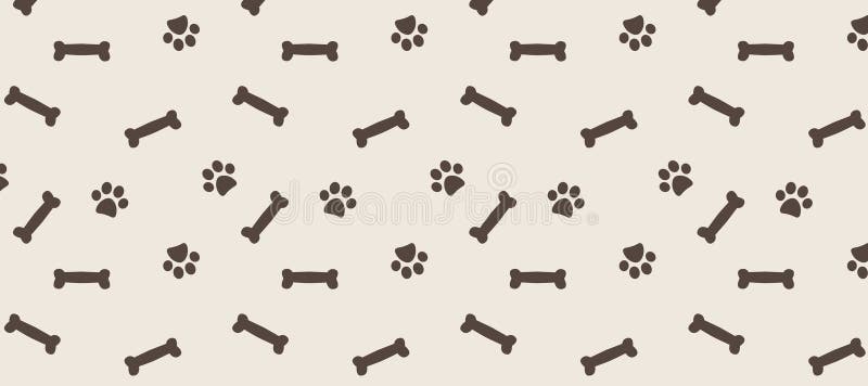 Bones and Paws Seamless Pattern Background Vector Illustration Stock ...